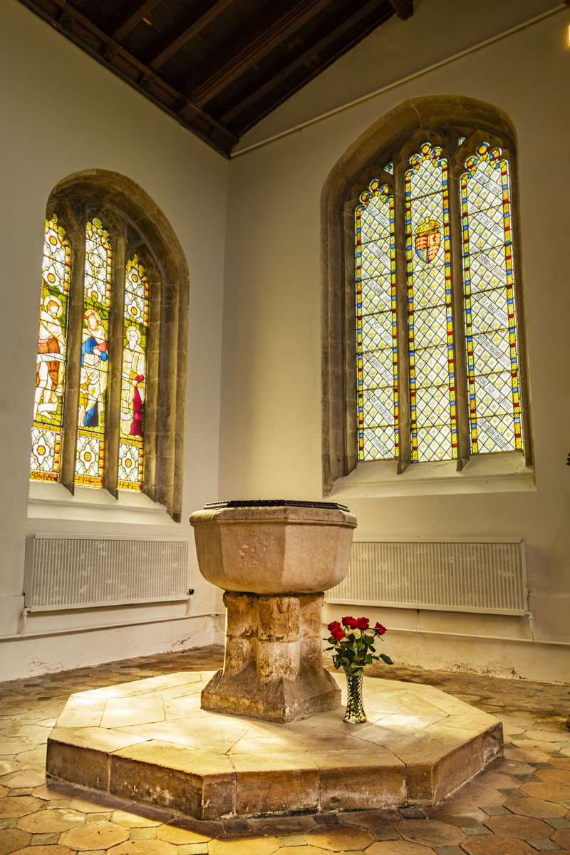 Porch, Font & Stoup – St Andrew's Church Halton Holegate