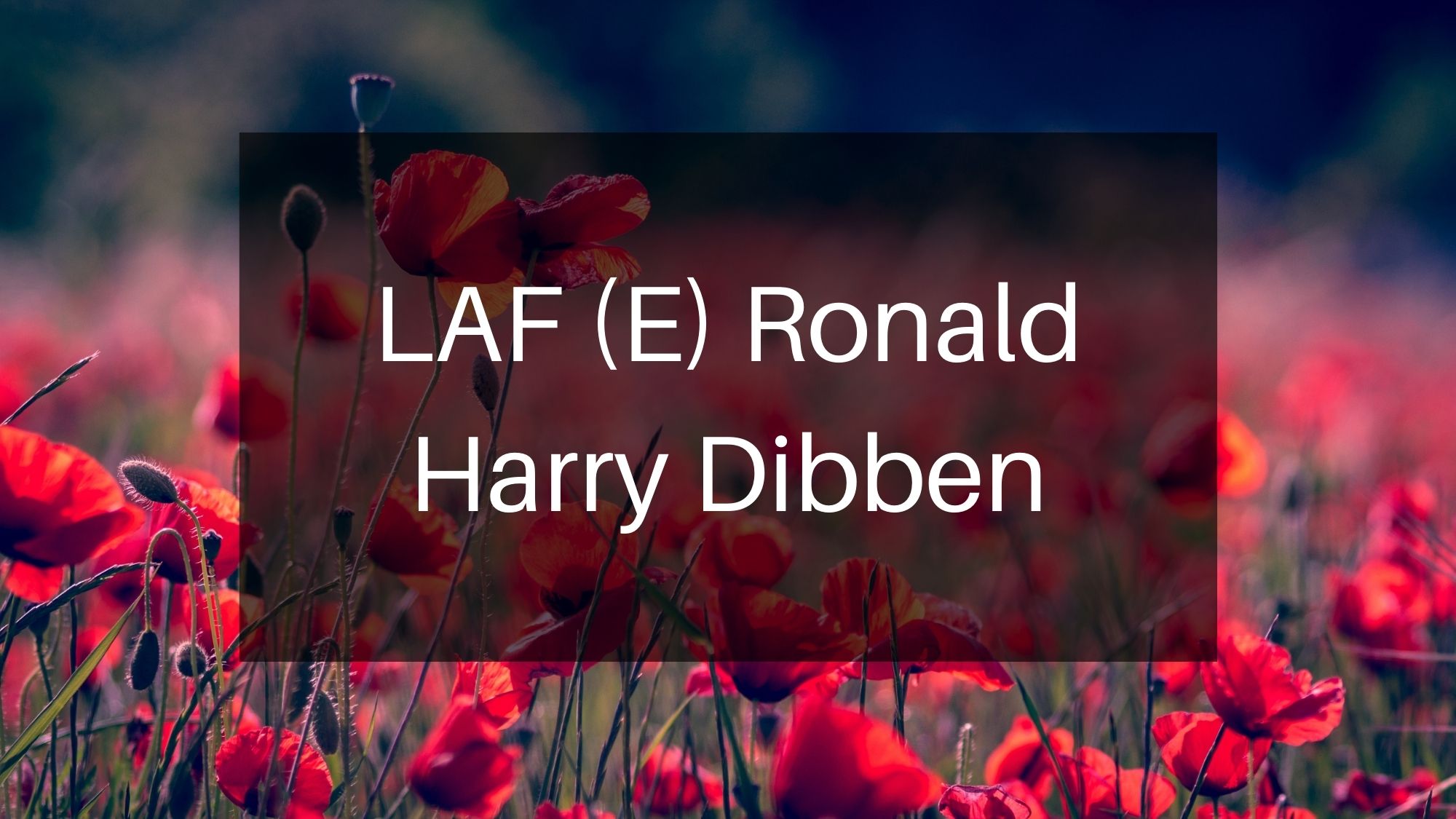 LAF (E) Ronald Henry (Harry) Dibben – St Andrew's Church Halton Holegate